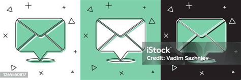 흰색과 녹색 검은 색 배경에 격리 된 봉투 아이콘을 설정합니다 전자 메일 메시지 문자 기호입니다 벡터 일러스트레이션 가능성에 대한 스톡 벡터 아트 및 기타 이미지 Istock
