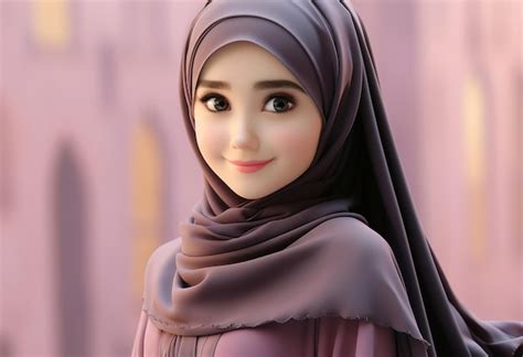 Premium Ai Image Super Cute Girl Wearing Hijab