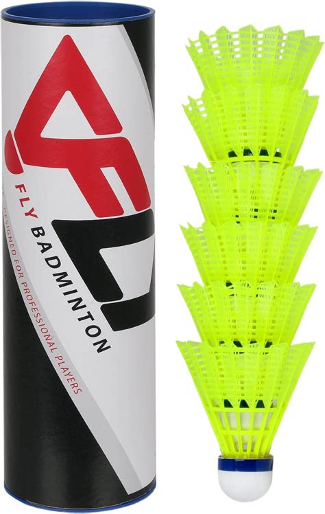 Fly Flylon Badminton Shuttlecocks Tube Of 6 Nylon Shuttlecocks
