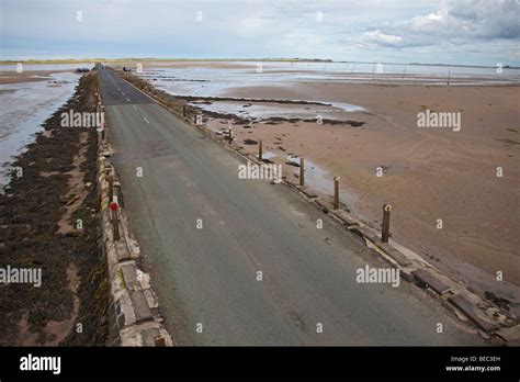 Holy Island Causeway Connecting The Island To Mainland Lindisfarne
