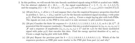 2 In This Problem We Will Encode Bits Into Linearly
