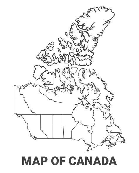 Premium Vector Outline Canada Map With Borders Of Region Vector Illustration
