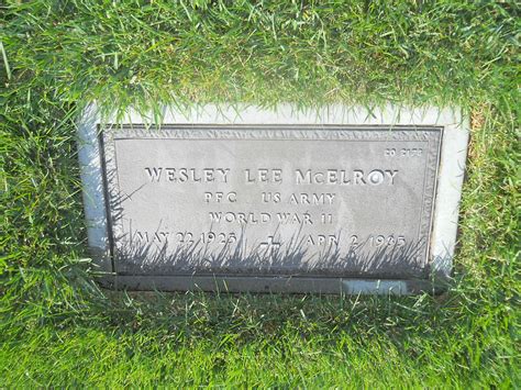 Wesley Lee “wes” Mcelroy 1925 1985 Find A Grave äreminne