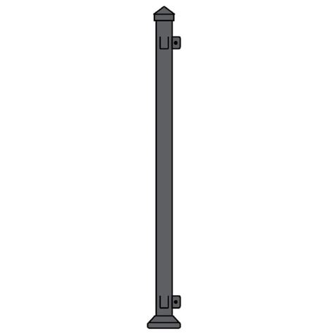 Cinch 3 In X 3 In X 44 In Satin Black Steel Corner Post Assembly For