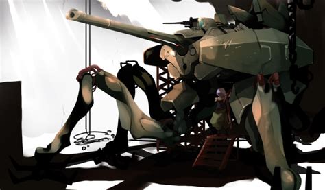Safebooru Aasara Cannon Gun Hangar Kannagi Noel Mecha Military