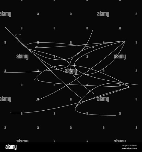 Random Curvy Squiggly Tangled Lines Knot Loop Billowy Freeform Lines Stock Vector