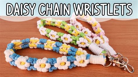 How To Make Daisy Chain Macrame Wristlet Keychain Tutorial Macrame