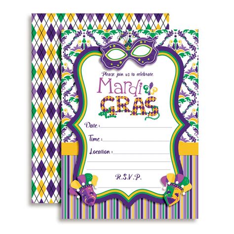 Mardi Gras Party Invitations