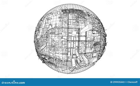 A City On A Sphere Rotates On An Axis Stock Video Video Of Rotates