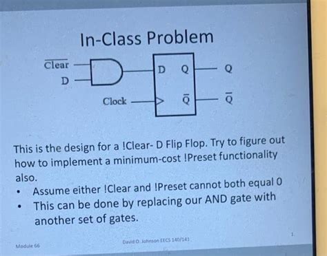 Solved In Class Problem This Is The Design For A Clear D Chegg