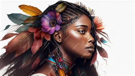 Premium Photo Darkskinned Beautiful Girl Frontal Long Black Hair