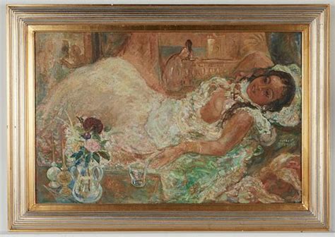 Oskar Spielmann Reclining Lady Oil On Board Sold At Auction On 24th August Bidsquare