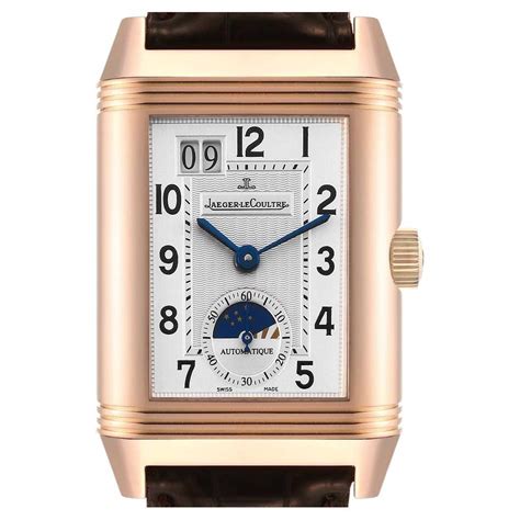 Jaeger Lecoultre Grande Reverso Calendar Moonphase Rose Gold Mens Watch