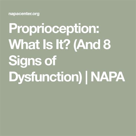 Proprioception What Is It And 8 Signs Of Dysfunction Napa