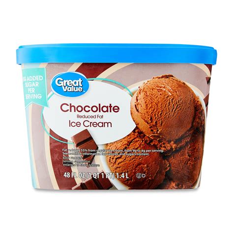 Great Value Reduced Fat Chocolate Ice Cream 48 Fl Oz Tub