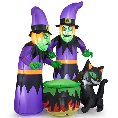 Mercer41 6 Ft Inflatable Halloween Witches Blow Up 2 Scary Witch With
