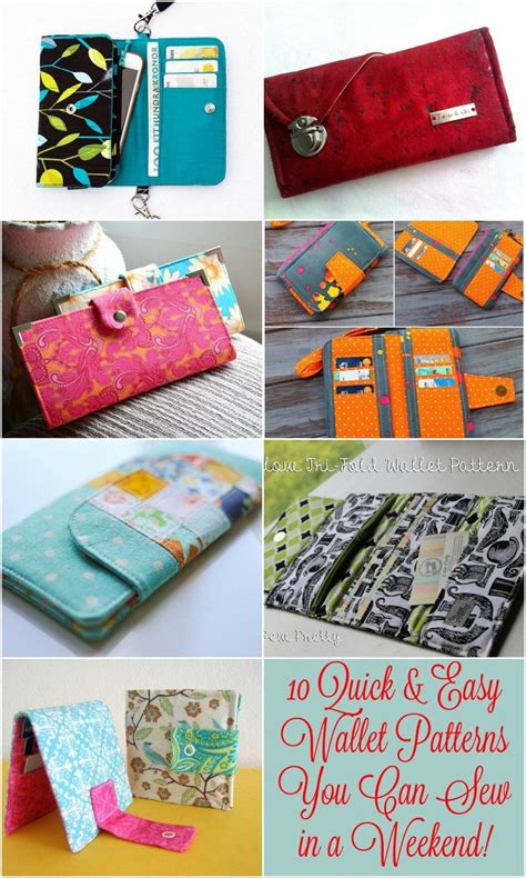 10 Quick And Easy Wallet Patterns Sewing Wallet Pattern Free