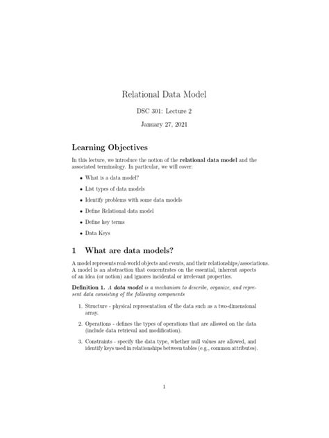 L2 Data Model Pdf Relational Model Relational Database