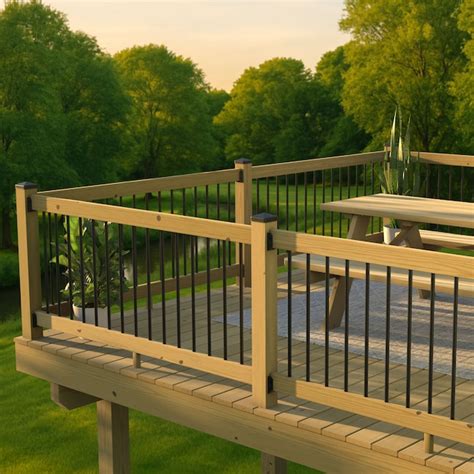 Severe Weather 6 Ft X 34 In Wood Metal Pressure Treated Wood Deck Rail