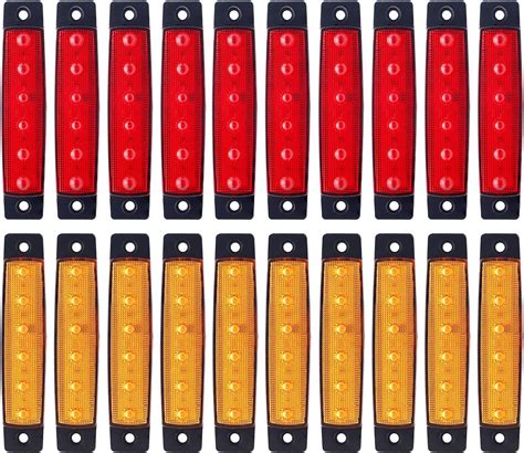 Pack Of 20 Ledvillage 10 Pcs Amber 10 Pcs Red 38 6 Led Side
