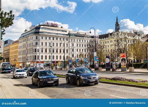 City Street View Houses Cars In Vienna Austria Editorial Photo