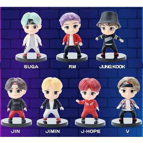 ♧7pcsset Bts Tinytan Mini Figure Bangtan Boys Groups Bts Anime