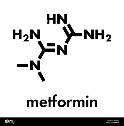 Metformin Diabetes Drug Biguanide Class Molecule Skeletal Formula