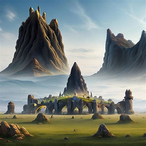 Premium Ai Image Fantasy Castle On A Vast Landscape