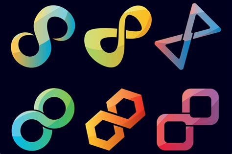 무한대 로고 세트 프리미엄 벡터