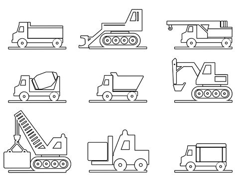Printable Construction Trucks Digital Download Construction Vehicle