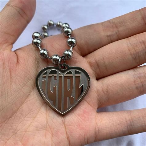 Igirl Necklace Women Igirl Heart Pendant Necklace Stainless Steel