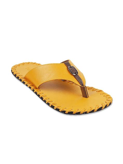 Buy Metro Men Yellow Leather Comfort Sandals Sandals For Men 18409314