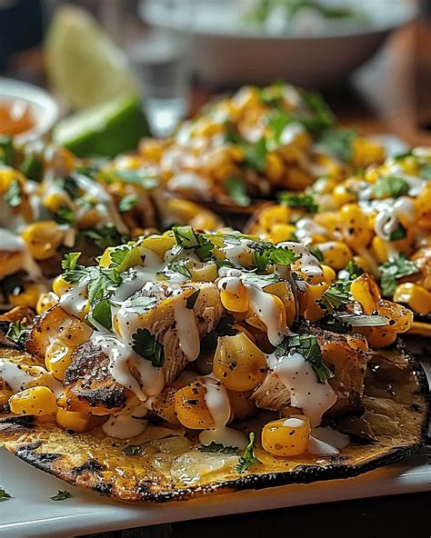 Street Corn Chicken Tostada Melts