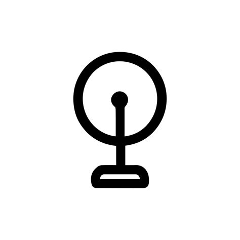 Simple Outline Circle With Stem Line Icon Design On White Background