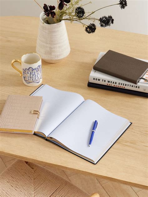 Smythson Portobello Textured Leather Notebook Net A Porter