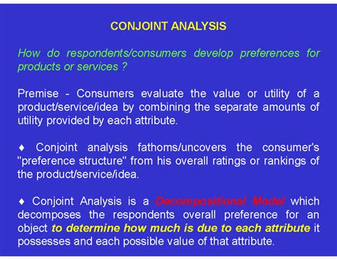 Conjoint Analysis Course Code Ca101 Understanding Consumer