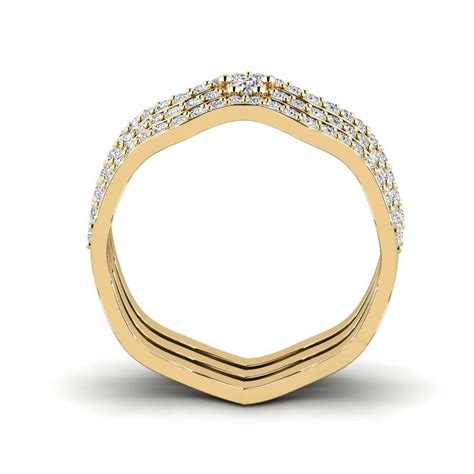 Achetez Glamira Anneau Empilable Prenat Set En Or Jaune 750 Diamant 0