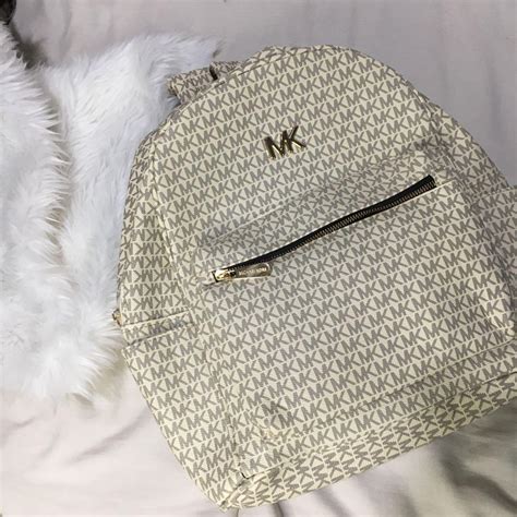 Mk Backpack White Womens Fashion Bags And Wallets Backpacks On Carousell