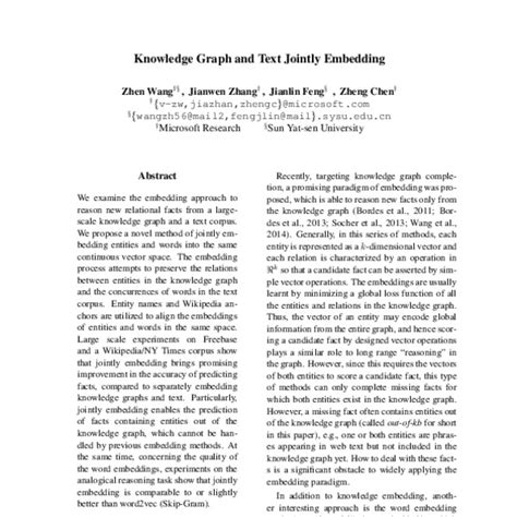 Knowledge Graph And Text Jointly Embedding Acl Anthology