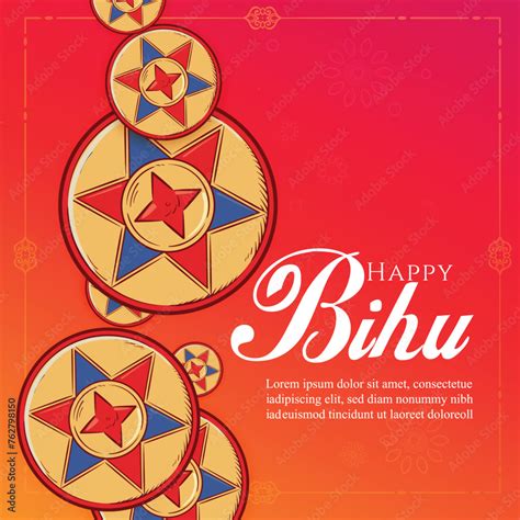 Happy Bihu Social Media Poster Template Greeting Background With