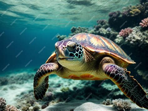 Premium Ai Image Ultrarealistic Photography Of Sea Turtles In Their