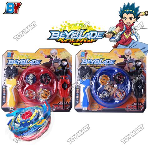 Beyblade Burst Diy Battle Spinning Top Big Launchers Random Red Blue