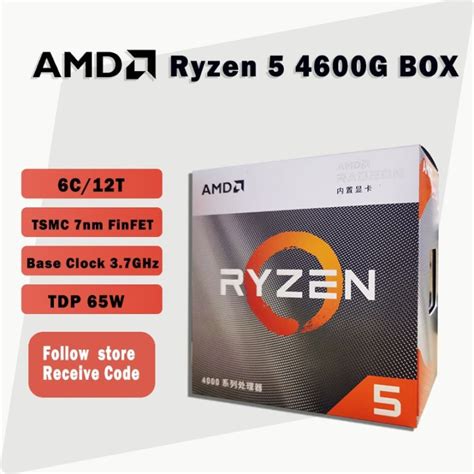 1 NEW AMD Ryzen 5 4600G R5 4600G 3.7Ghz Six-Core Twelve-Thread 65W CPU ...