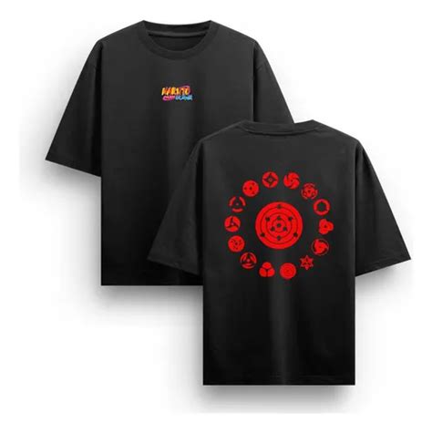 Camiseta Oversized Anime Naruto Uchiha Modos Sharingan Parcelamento Sem Juros