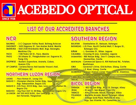 Acebedo Optical Posts Facebook