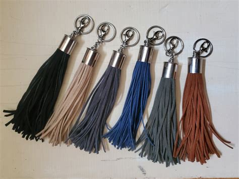 12 Gauge Leather Tassel Keychains Tassel Key Rings Sureshot Bullet