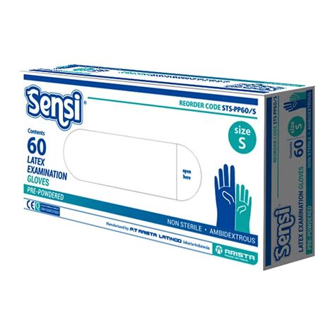 Jual Sensi Latex Examination Glove Pre Powdered Sarung Tangan Karet