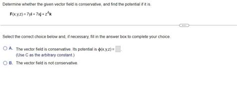solved determine whether the given vector field is