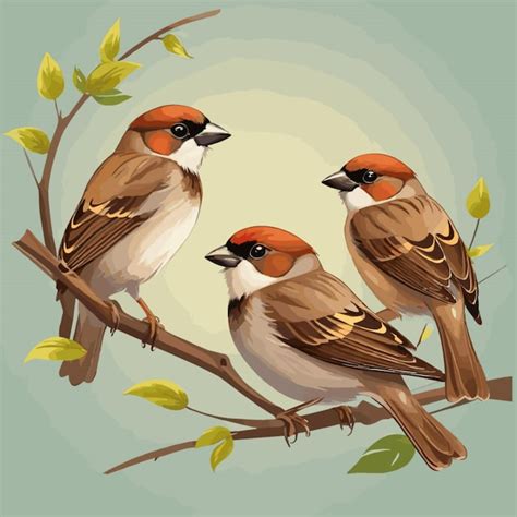 Premium Vector Sparrows Vector