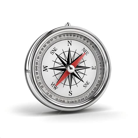 B2 Compass 3d Icon With Needle And Directions Compass Is Silver Model